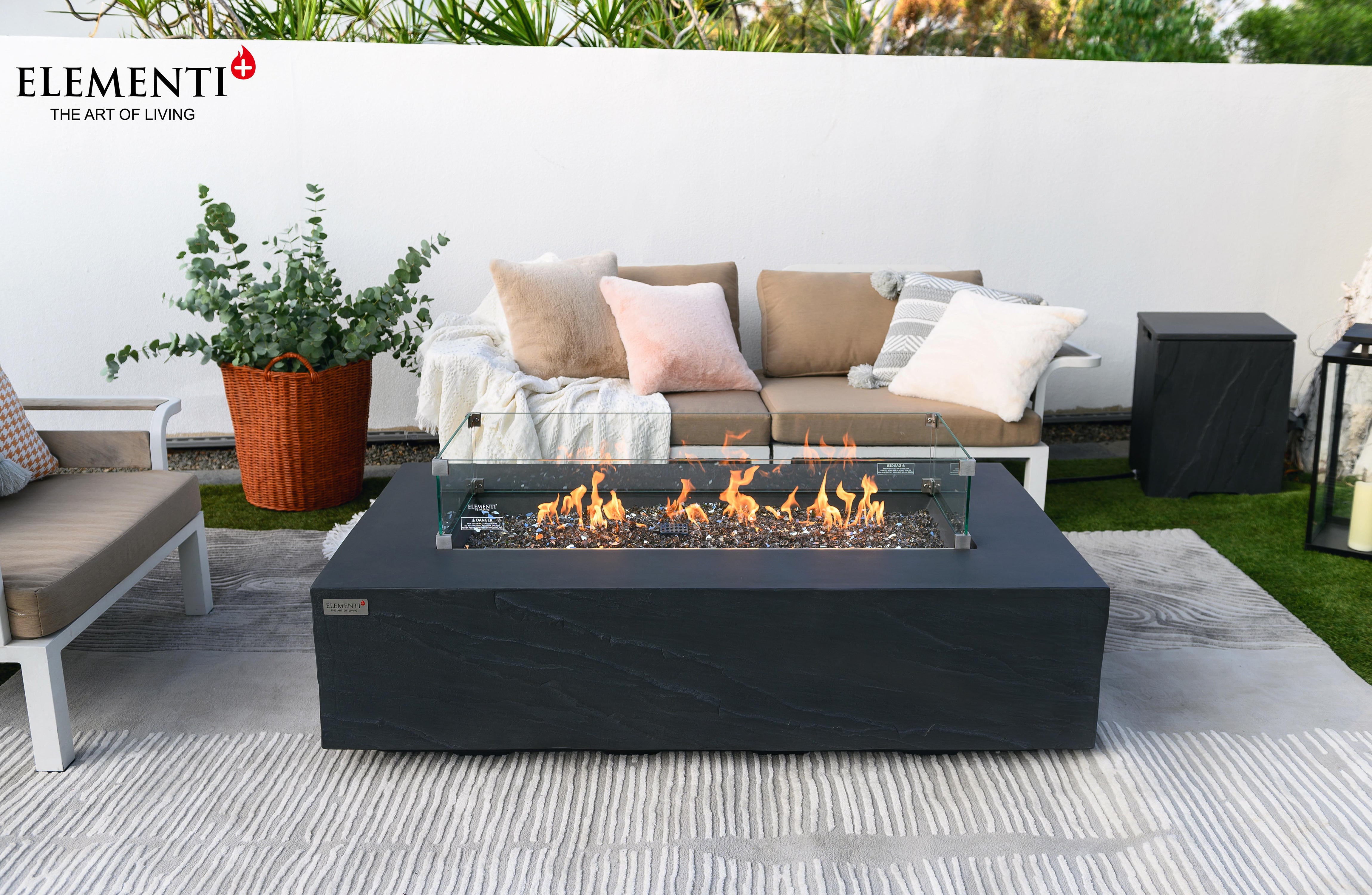 +Cape Town 56" Sandstone Fire Table (OFG410SL) – Elementi Fire