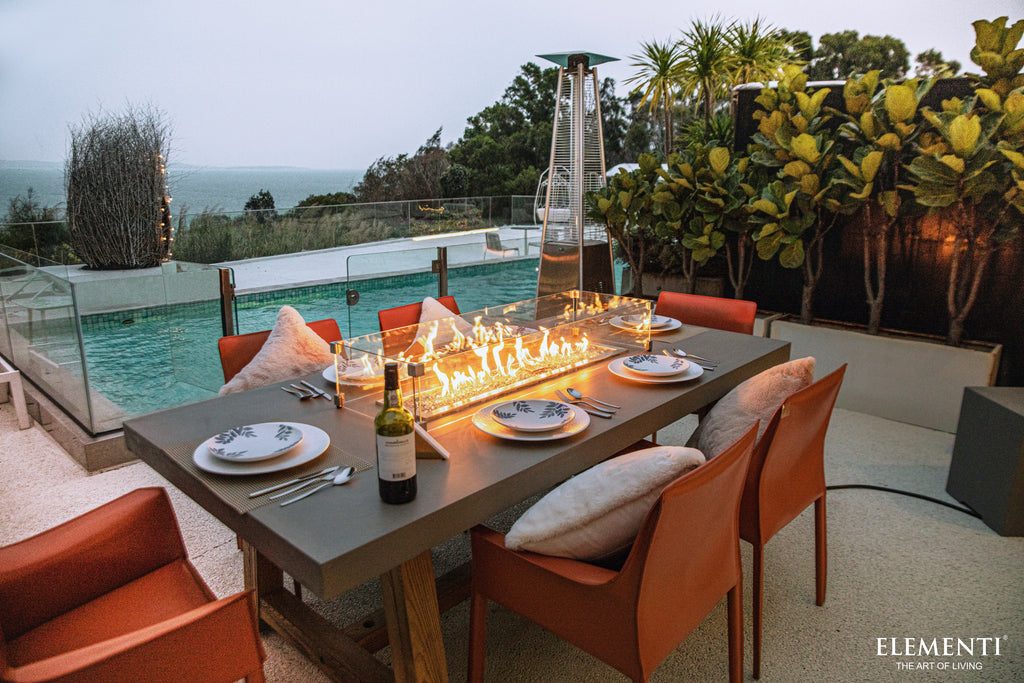 Sonoma 83" Concrete Fire Dining Table w/ Natural Ashwood Legs (OFG201 ...